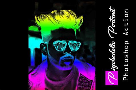 Psychedelic Portrait Photoshop Action Invent Actions