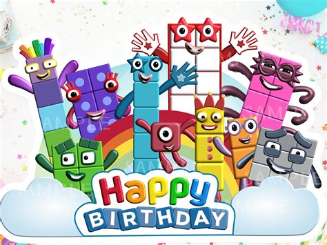 Numberblocks Cake Topper Cupcake Toppers Digital Print Numberblocks