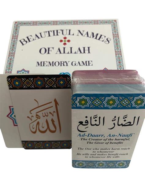 Buy Beautiful Names Of Allah Flash Cards And Memory Game Learn The