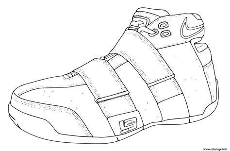 Coloriage Basket Nba Chaussure Dessin Basket à imprimer