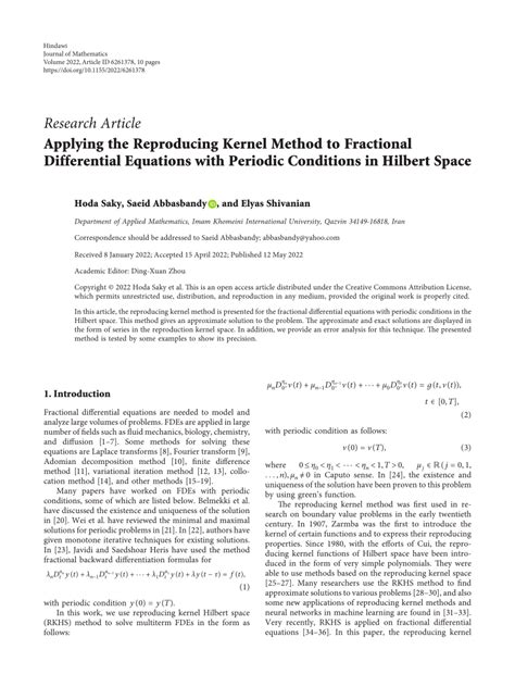 pdf applying the reproducing kernel method to fractional differential equations with periodic