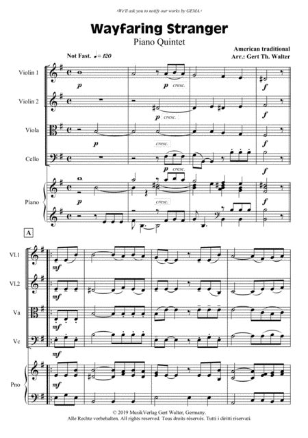 Wayfaring Stranger Arr Gert Th Walter By Traditional Sheet Music