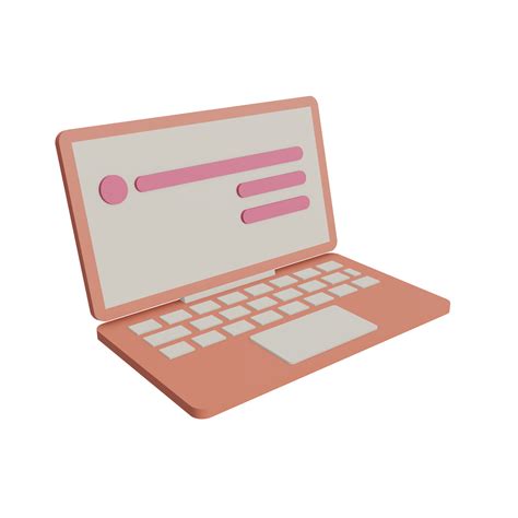 D Laptop Icon With Transparent Background Perfect For Template Design