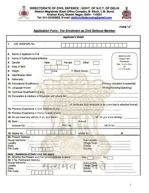 Civil Defence Form Pdf Fill Online Printable Fillable Blank