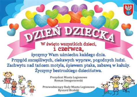 Yczenia Z Okazji Dnia Dziecka Miasto Legionowo