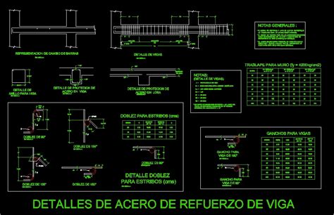 Detalle De Acero En Vigas De Concreto En AutoCAD Librería CAD