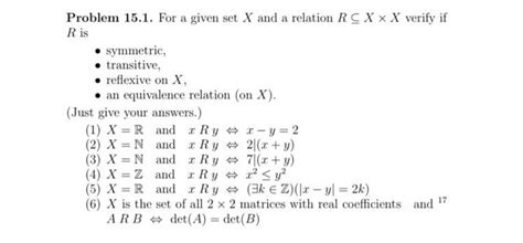 solved problem 15 1 for a given set x and a relation r⊆x×x