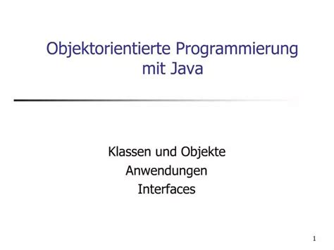 Ppt Objektorientierte Programmierung Mit Java Powerpoint Presentation