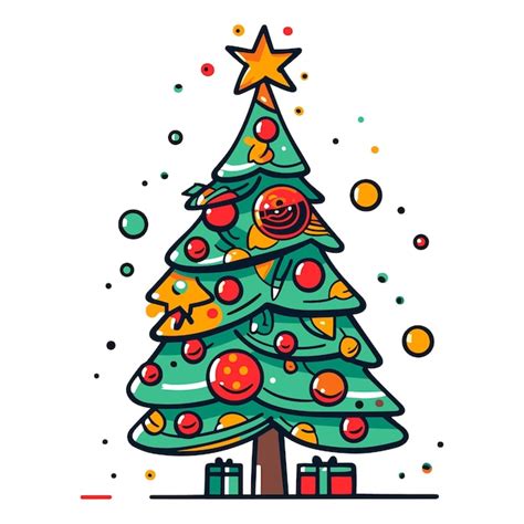 Ilustración de vector de árbol de navidad Vector Premium