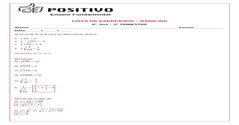 LISTA DE EXERCÍCIOS RADICAIS PDF filelista de exercÍcios radicais