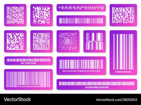 Modern Colorful Product Barcodes And Qr Codes Vector Image