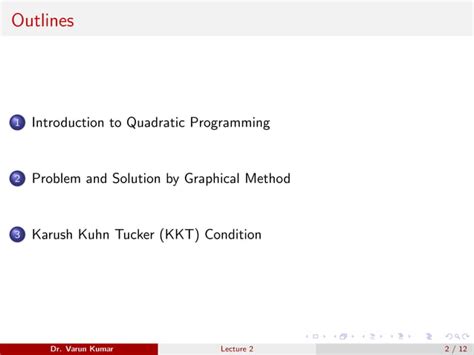 quadratic programming tool of optimization ppt