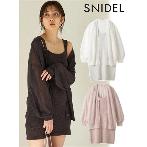 snidel スナイデル シアーカーデsetミニニットワンピース 24春夏 SWNO242057 10 OFF PT5倍