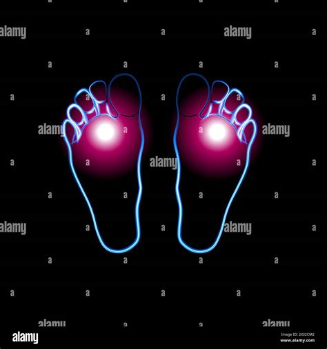 Vector Isolated Illustration Of Human Feet With Neon Effect Foot