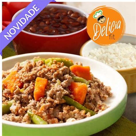 Carne Moída Vagem Cenoura Arroz e Feijão Delícia Fit
