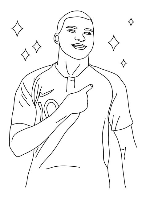 32 Desenhos para colorir de Kylian Mbappé ColoringPagesOnly