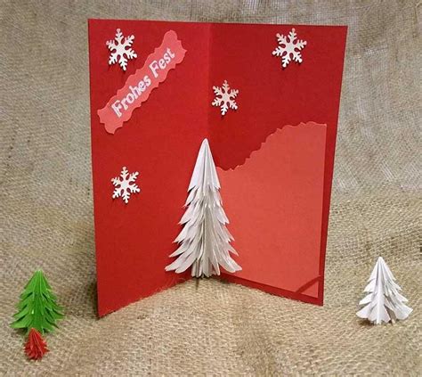 3D Pop Up Karte mit Tannenbaum für Weihnachten selber basteln