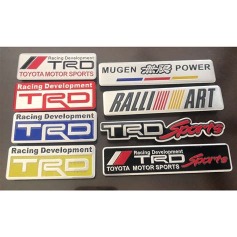 Aluminum Motorsport Badge Emblem Decal TRD Mugen Power Ralliart LOGO