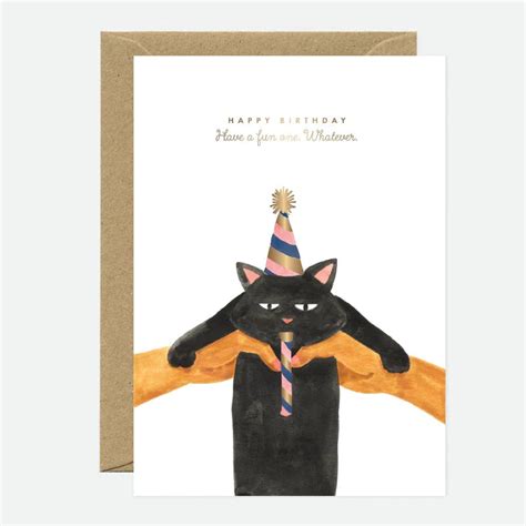 CARTE GOLD WHATEVER CAT BDAY Eleene Concept Store