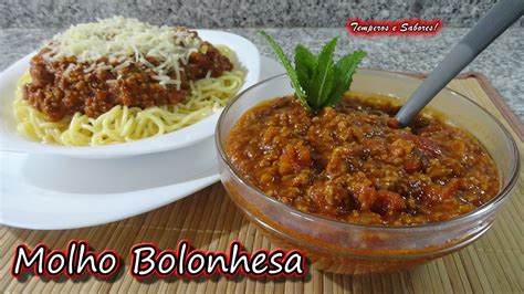 MOLHO BOLONHESA receita rápida e fácil de Temperos e Sabores YouTube