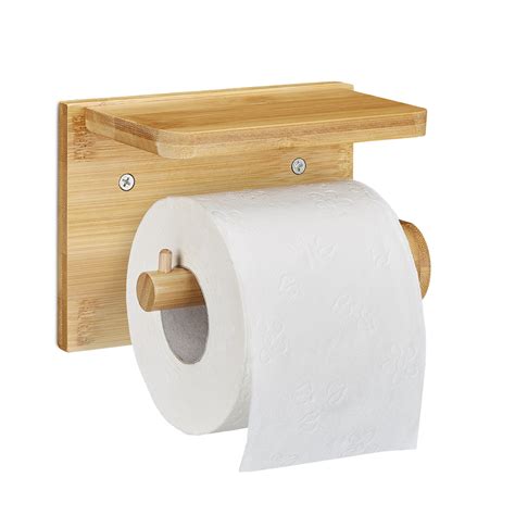 Relaxdays Porte Papier Toilette Avec Espace De Rangement Pour Portable
