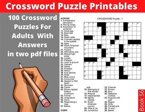 Crossword Puzzle Printables For Adults Crosswords With