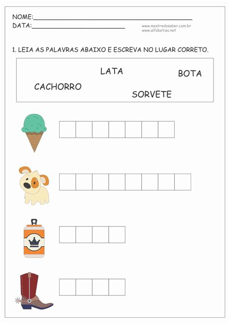 Atividades de Alfabetização e Letramento Mestre do Saber