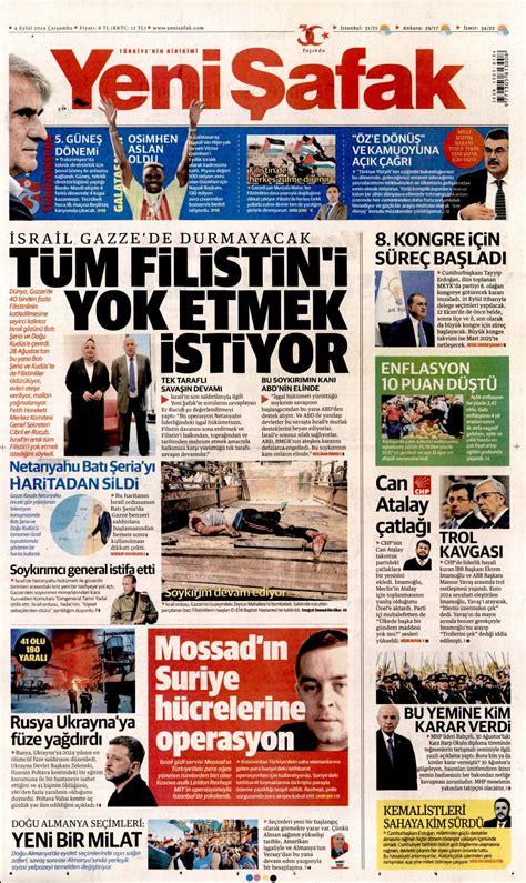 Yeni Şafak Gazetesi Yeni Şafak Manşet Oku Haberler 04 Eylül 2024