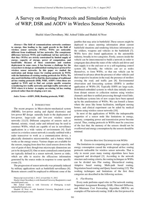 pdf a survey on routing protocols and simulation analysis of wrp dsr and aodv in wireless