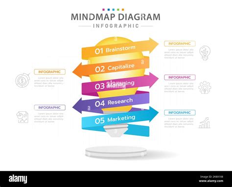 Infographic Template For Business 5 Steps Modern Mindmap Diagram With