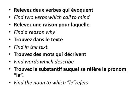 Terminology Reading Comprehension Au début de cet extrait At the