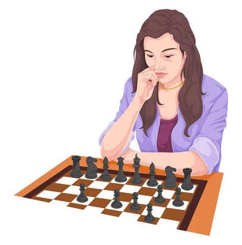 Adolescente jugando ajedrez imágenes de stock de arte vectorial