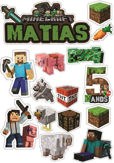 Minecraft Party Free Printable Cake Toppers Oh My Fiesta For Geeks