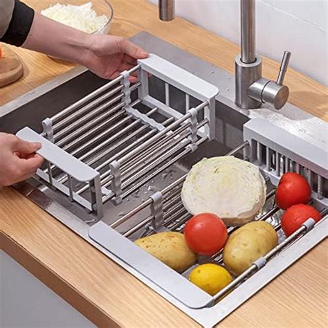 yufana Égouttoir à Vaisselle Extensible Organisateur Evier Cuisine