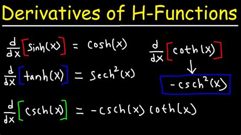 Derivatives Of Hyperbolic Functions Youtube
