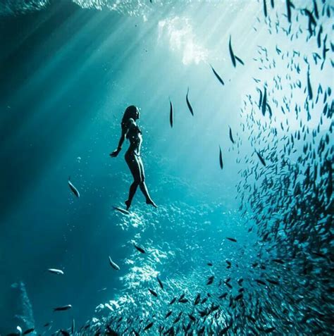 Woman Under Water Underwater Photos Water Photography Underwater