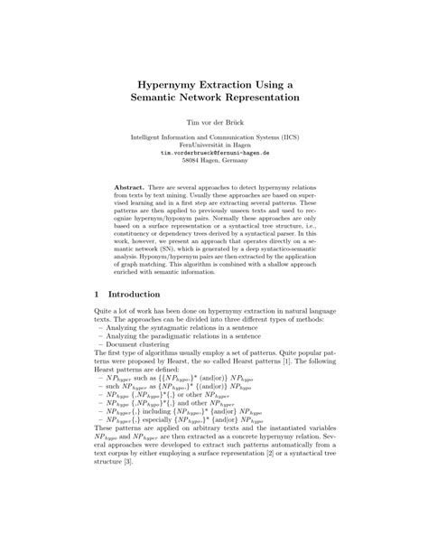 pdf hypernymy extraction using a semantic network representation