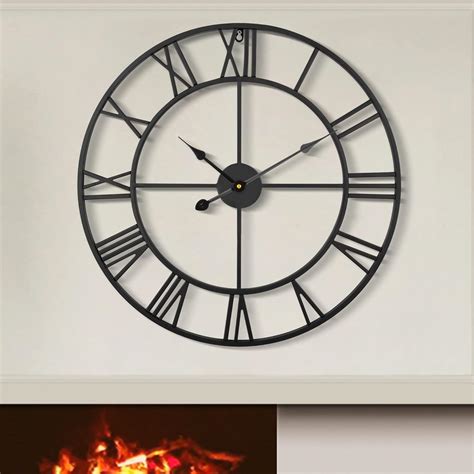 80CM Large Modern Metal Wall Clocks Oversize Round Nearly Silent Modern