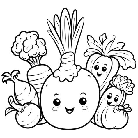 Livro Para Colorir Vegetais Foto Premium