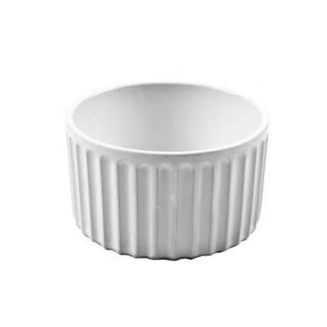 Ramequim Branco Canelado De Porcelana 100ml Submarino