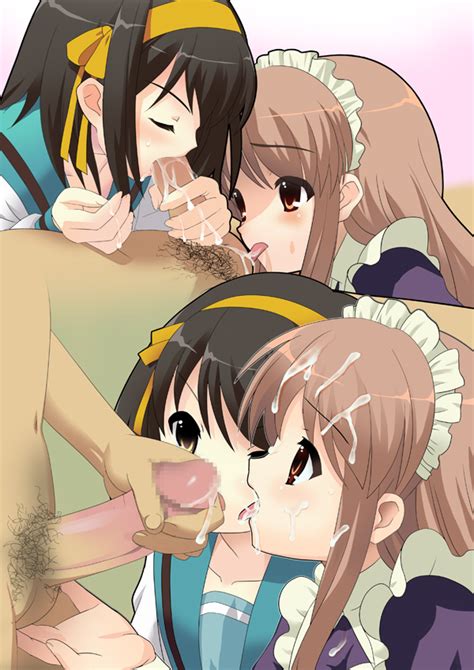 Suzumiya Haruhi And Asahina Mikuru Suzumiya Haruhi No Yuuutsu Danbooru