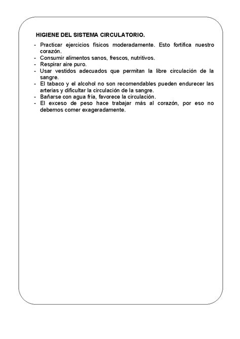 Higiene Y Cuidado Del Sistema Circulatorio Higiene Del Sistema
