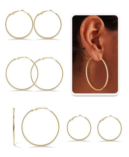 Amazon K Gold Plated Hoop Earrings And Gold Big Hoop Earrings