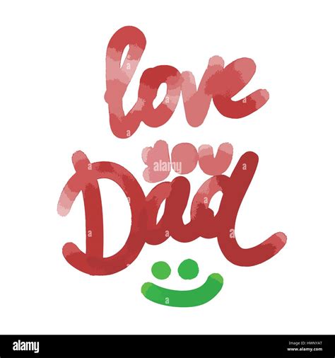 Love You Dad Lettering Fathers Day Greeting Card Vector Illustration Eps10 Stock Vector Image