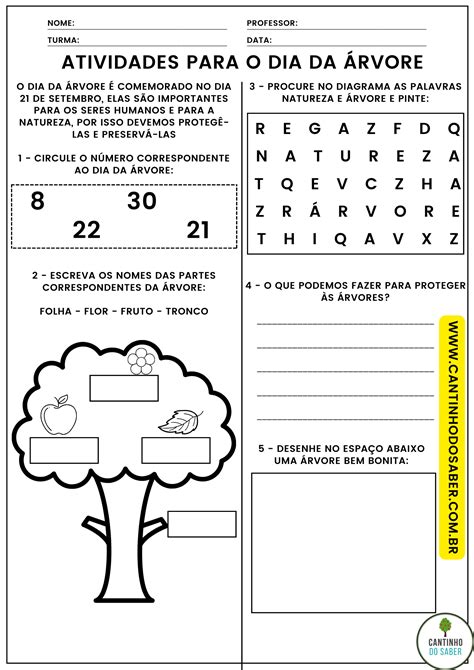 atividades para o dia da árvore Atividades para a Educação Infantil