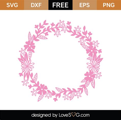 Floral Monogram Frame SVG Cut File Lovesvg