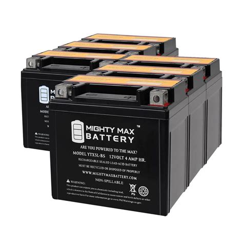MIGHTY MAX BATTERY 12 Volt 4AH 80 CCA YTX5L BS Motorcycle Battery