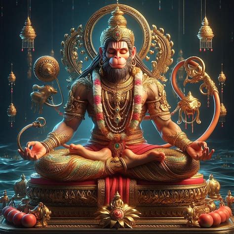 Premium Photo Photo Hindu Lovely Idol Hanuman Ji Generator By Ai