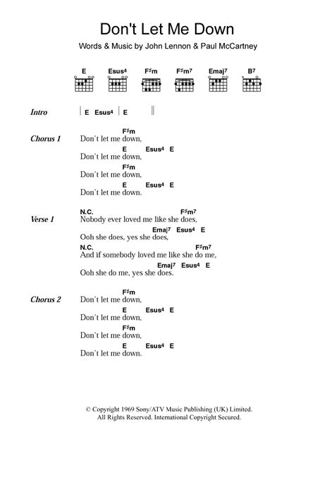 Don T Let Me Down By The Beatles Guitar Chords Lyrics Guitar Instructor