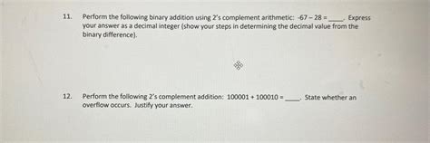 solved perform the following binary addition using 2 s